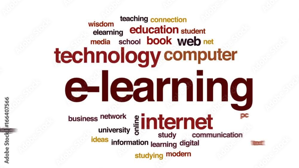 Vidéo Stock E-learning animated word cloud, text design animation ...