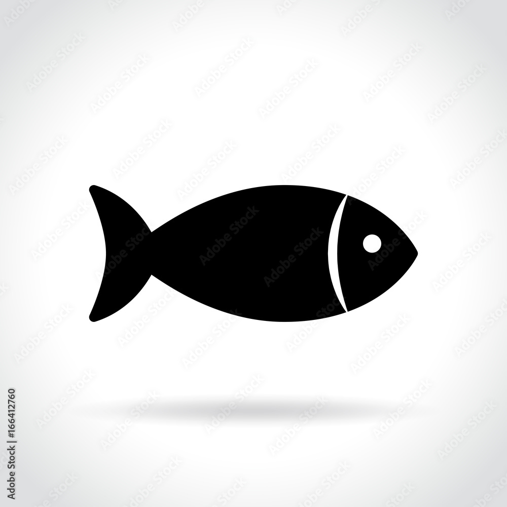 fish icon on white background Stock 벡터 | Adobe Stock