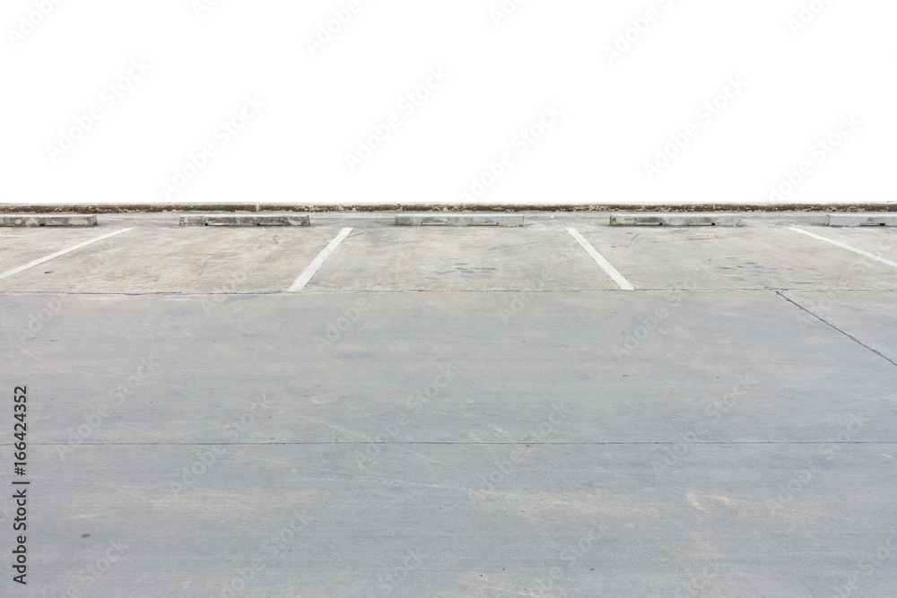 Empty parking lot on white background with clipping path Stock Photo ...
