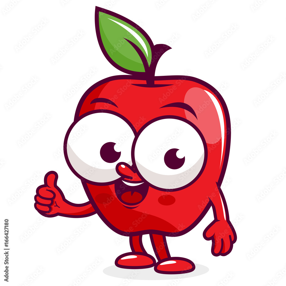 Cartoon apple character. Vector illustration Stock Vector | Adobe Stock