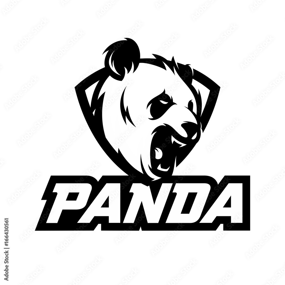 Panda Vector Logo Illustration Stock Vector | Adobe Stock