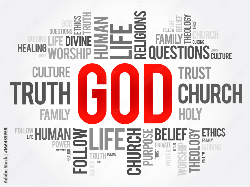 GOD word cloud collage, religion concept background Stock Vector ...