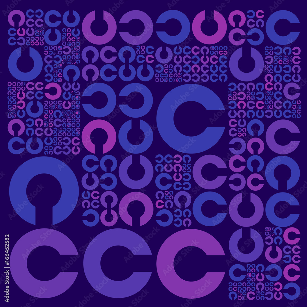 Subdivided c shapes grid system. Randomly sized c shapes with fixed ...