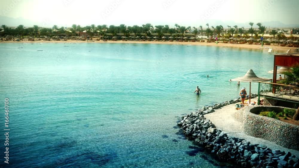 Hurghada, Egypt, december 23,2016. Holidaymakers people tourists at the ...