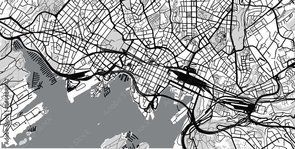 Urban city map of Oslo, Norway Stock Vector | Adobe Stock