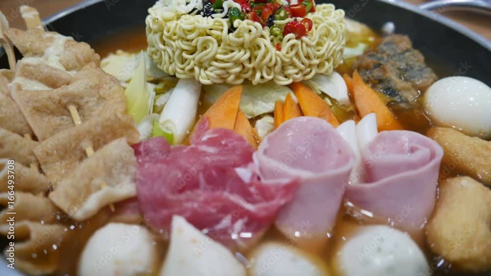 Korean Hot pot 'Budae Jjigae' or Army Stew is Korean fusion food ...