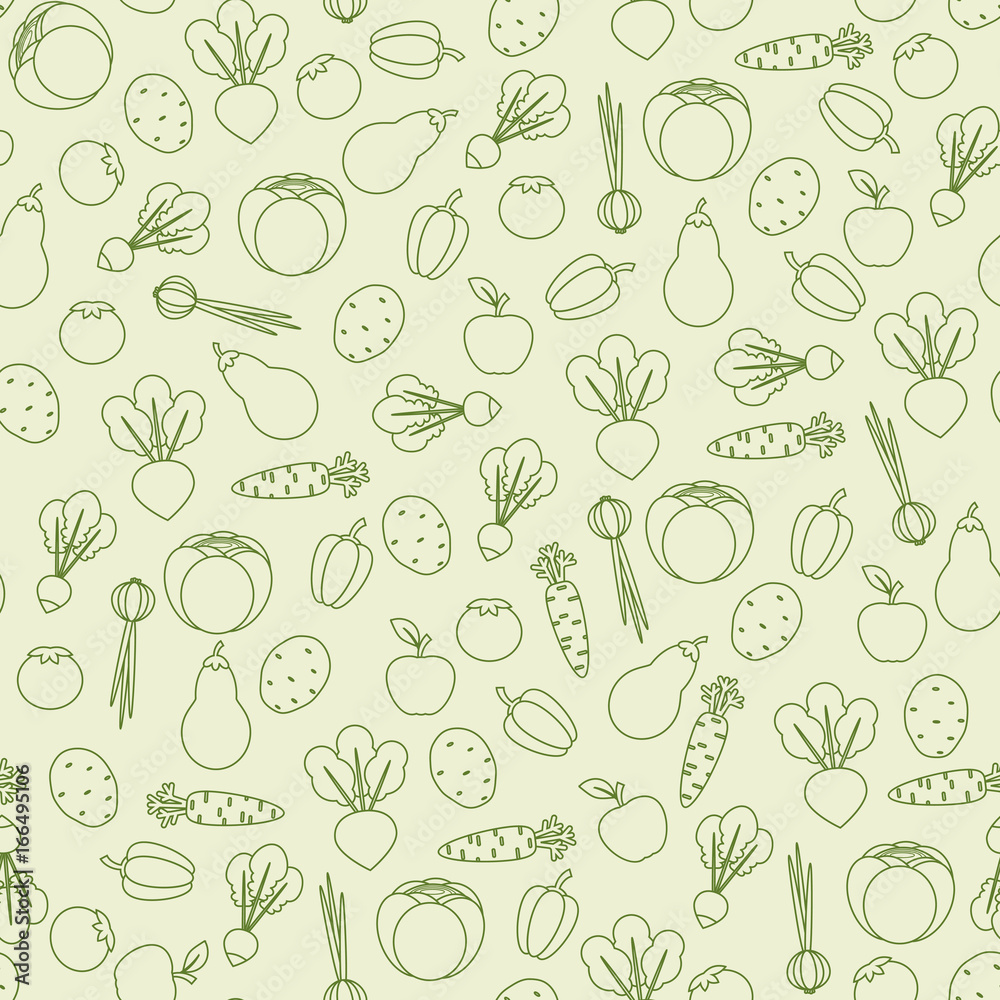 Seamless vegetables pattern. Simple and neat vector, good for food blog ...