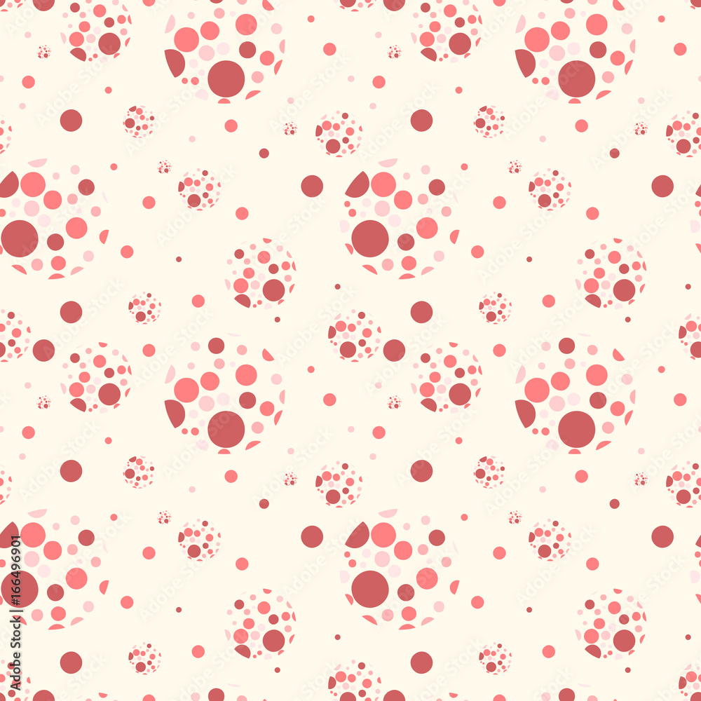 Seamless vector abstract pattern with pink circles of different sizes ...