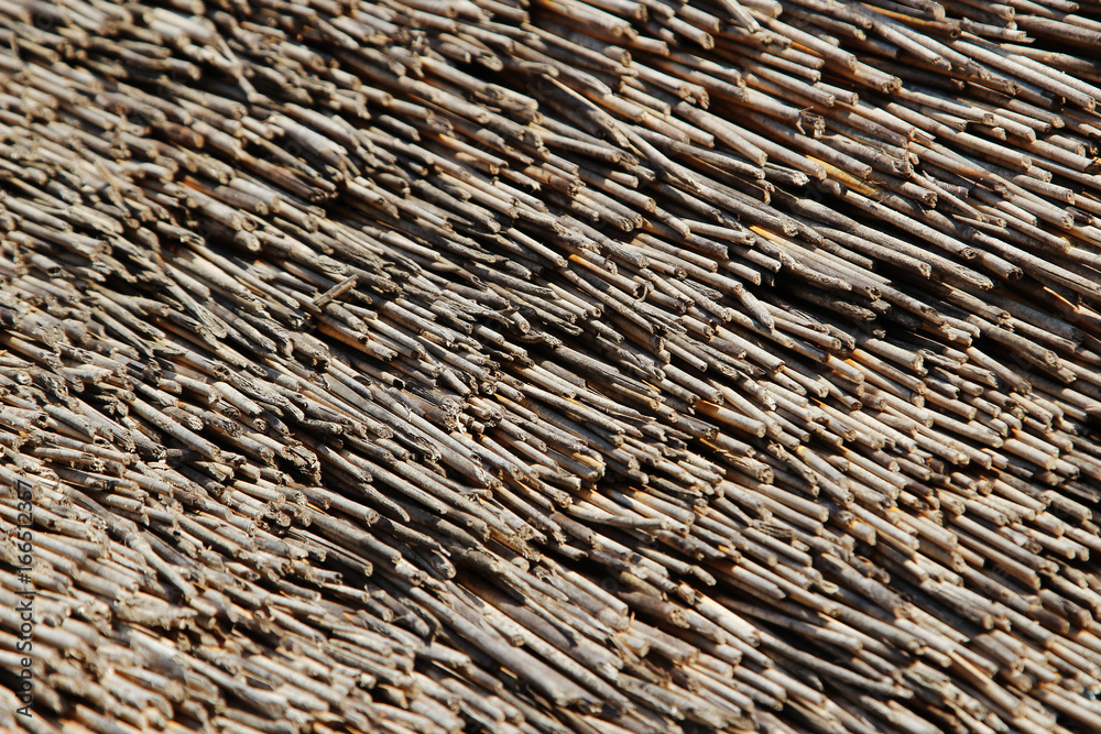 A thatch background texture image with selective focusing. This is a ...