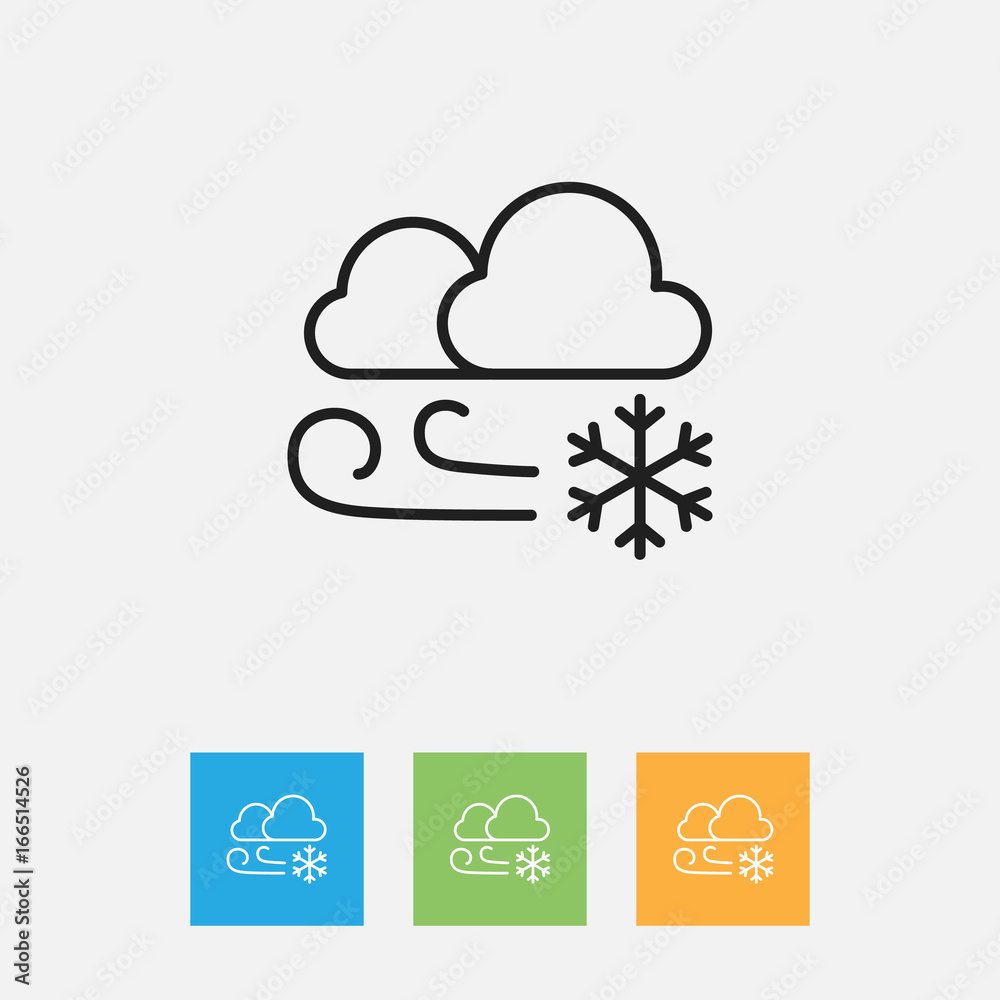 Vector Illustration Of Weather Symbol On Winter Outline. Premium ...