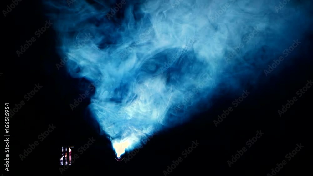 Dark cinema, fog and mysterious blue light from the projector Stock ...
