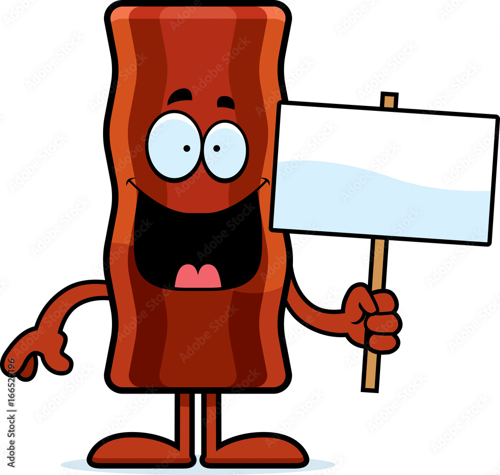 Cartoon Bacon Strip Sign Stock Vector | Adobe Stock