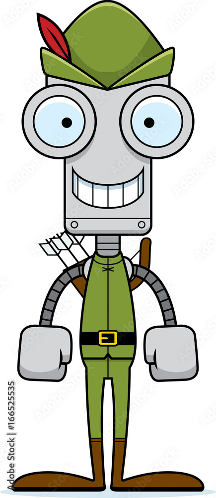 Cartoon Smiling Robin Hood Robot Stock Vector | Adobe Stock