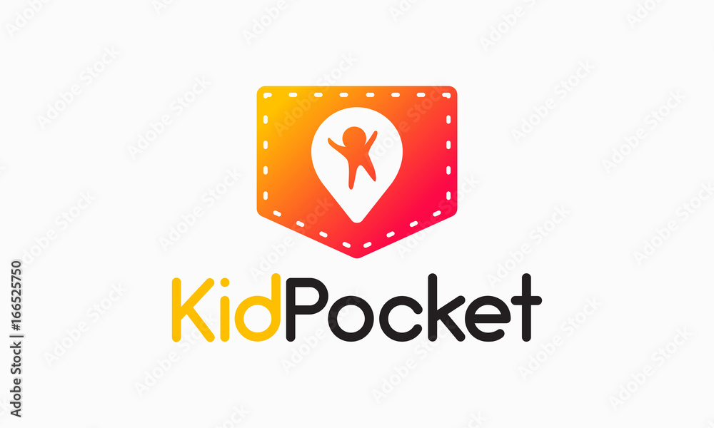 Kid and pocket logo, Kids Point logo, Kids Playing logo, Kids Fun Logo ...