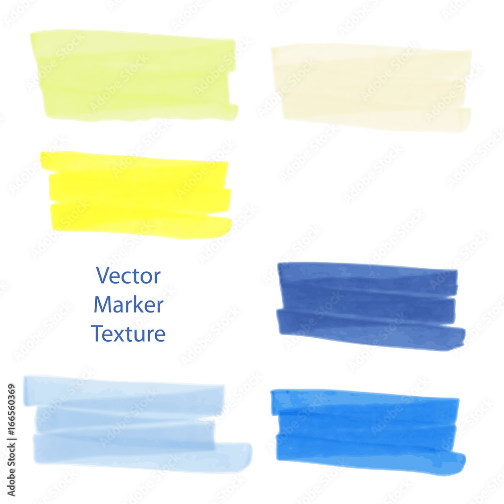 Set of hand drawn marker texture, watercolor effect, spots for design ...