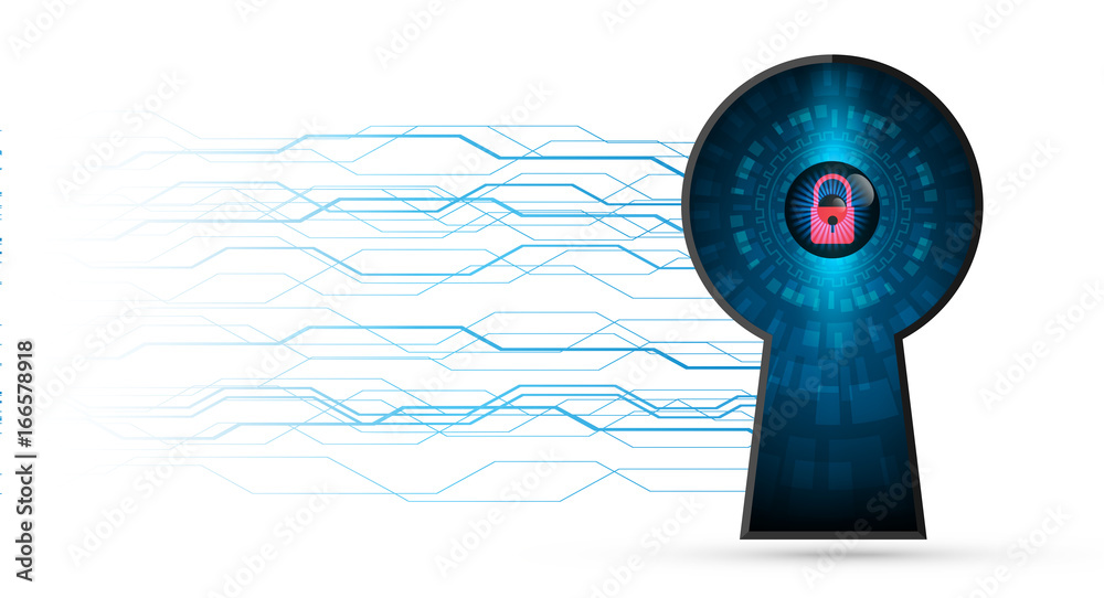 Ransomware alert, technology ,cyber security,keyhole ,lock concepts ...