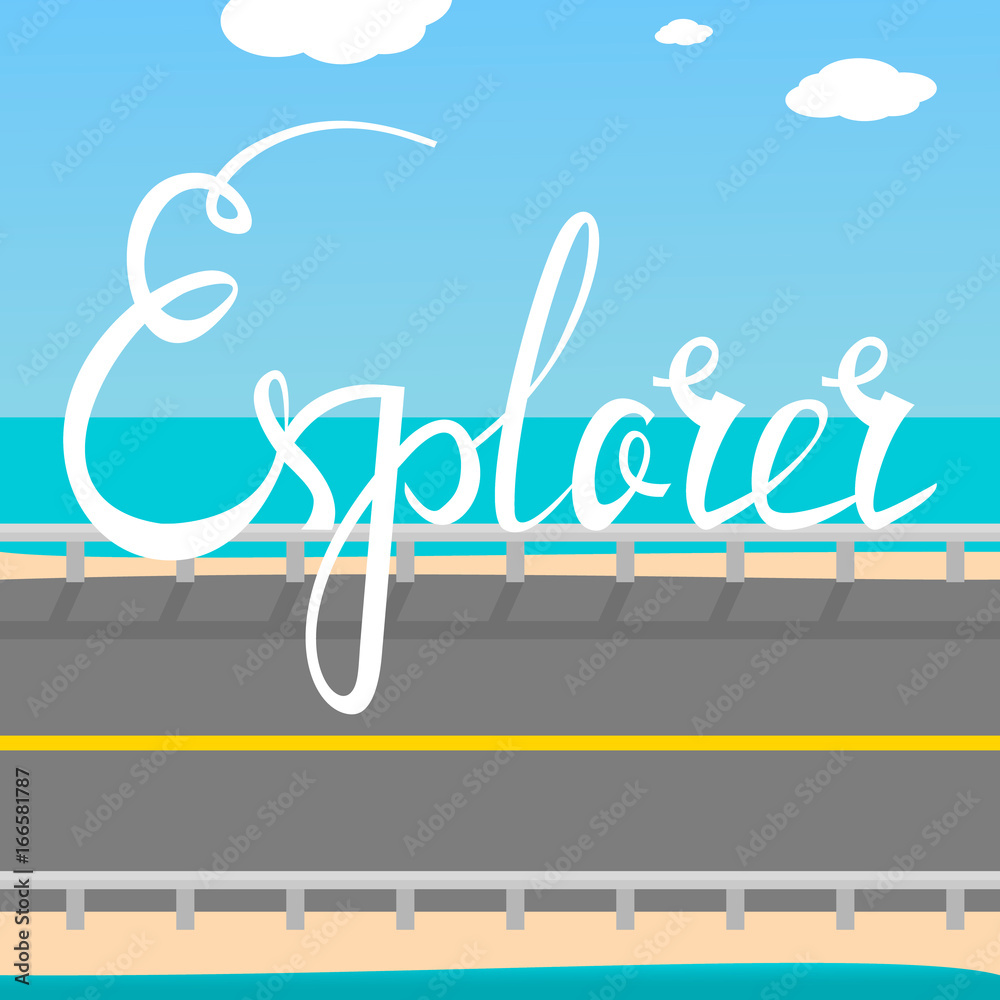 Explorer card. Hand drawn positive quote. Modern brush calligraphy ...