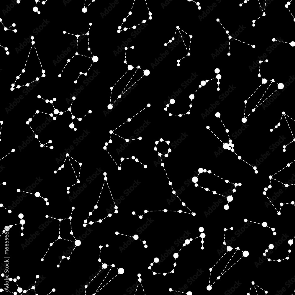 Raster illustration. Seamless pattern for decoration, design. Astronomy ...