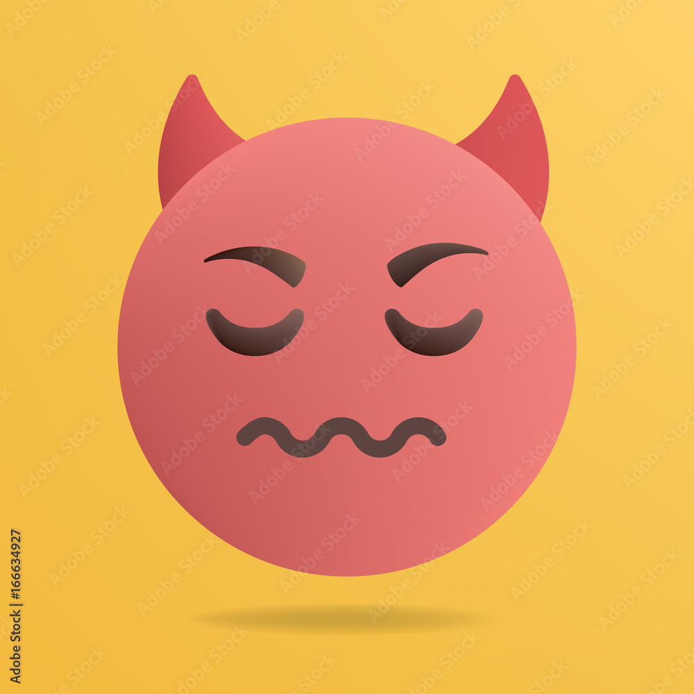 Vector illustration. Red devil emoticon Stock Vector | Adobe Stock
