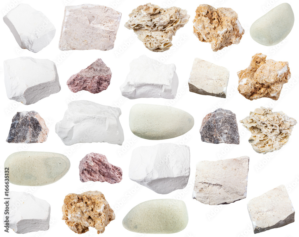 collection of various limestone rocks isolated Stock Photo | Adobe Stock