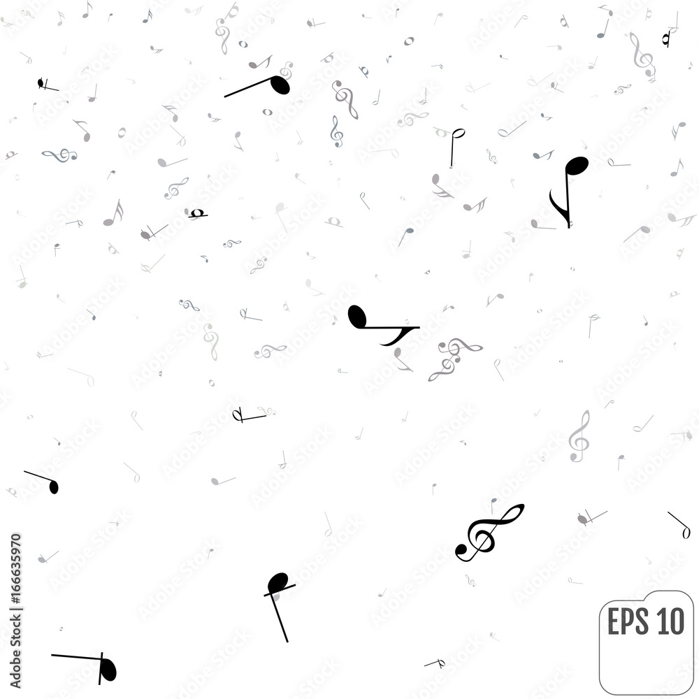 Music notes and shadow. Abstract musical background. Vector ...