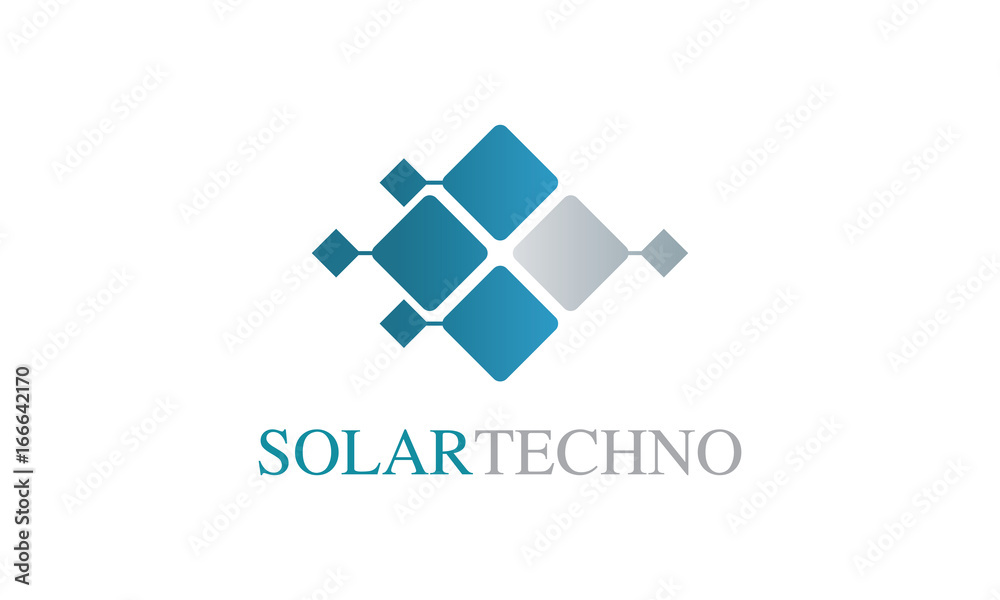 Square solar technology logo Stock Vector | Adobe Stock