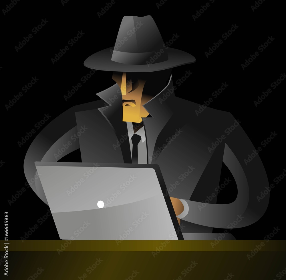 evil black hat hacker in the shadow Stock Vector | Adobe Stock