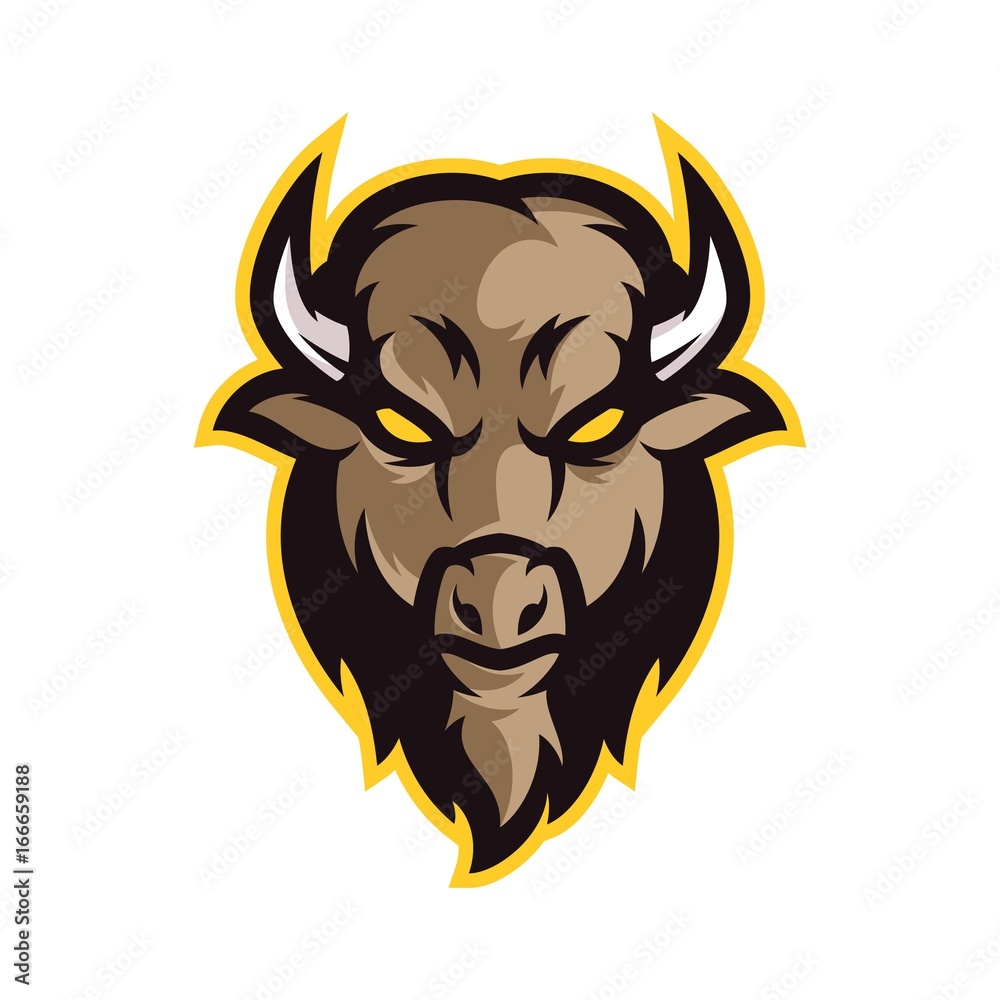 Bison Vector Logo Illustration Stock Vector | Adobe Stock