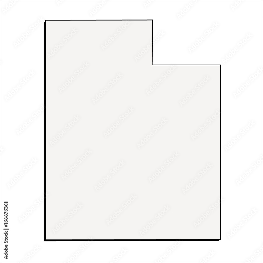 Vector Utah State 3D Outline Map Stock Vector | Adobe Stock