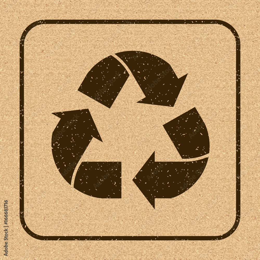Recycled and Packaging Symbol. Sign for Cargo Stock Vector | Adobe Stock