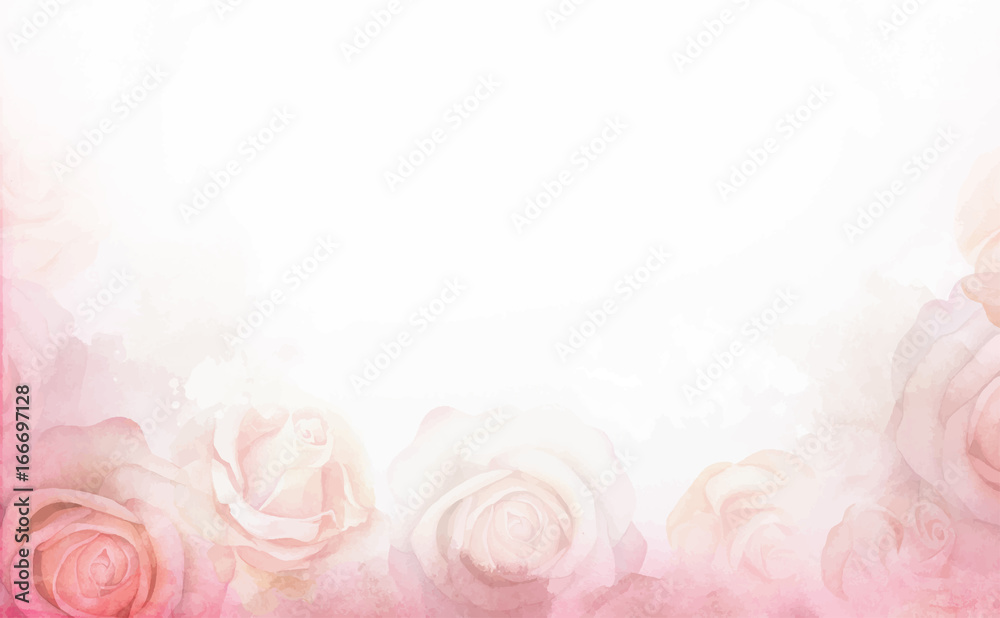 Abstract romantic rose horizontal background. Delicate design template ...