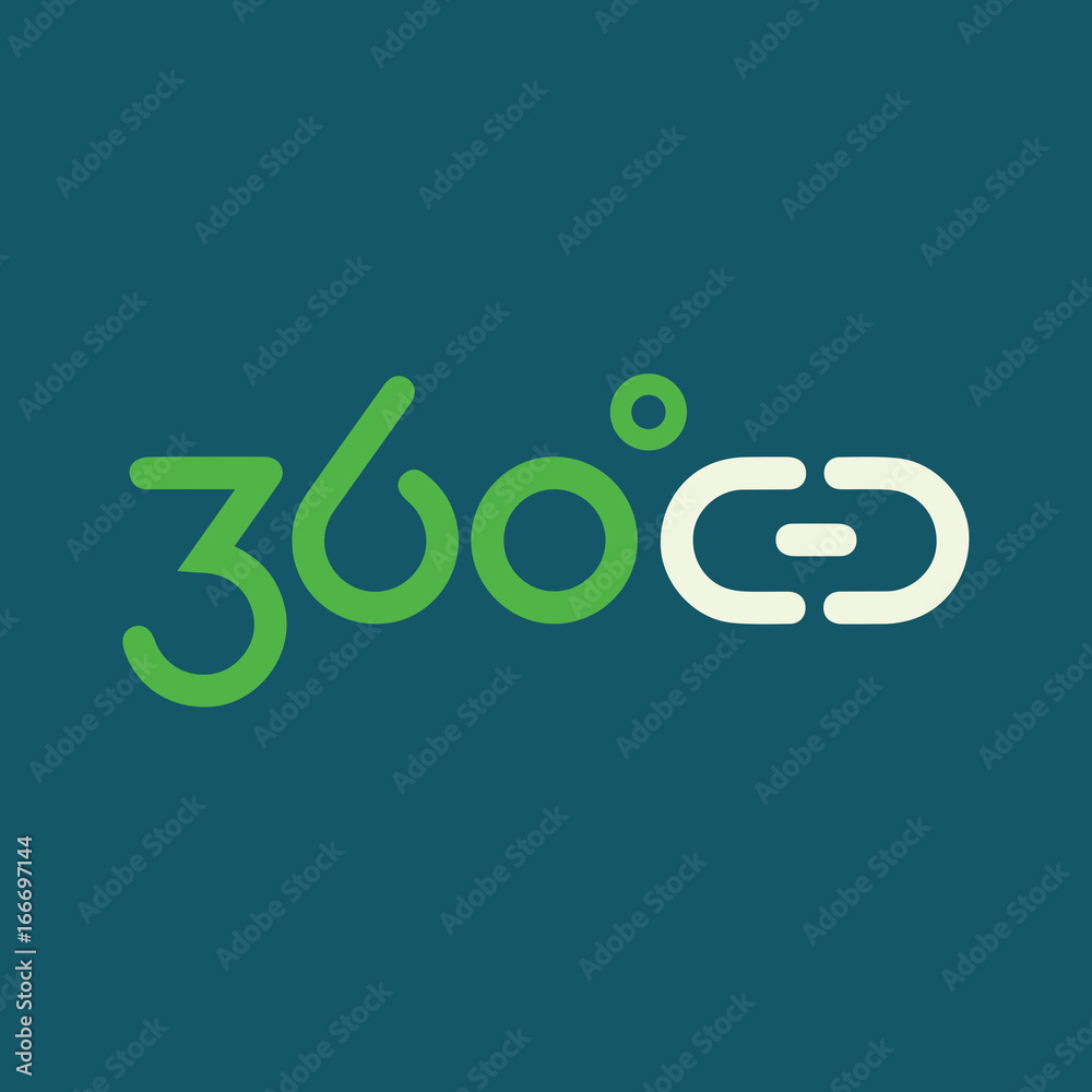 Vetor de 360 degrees modern company logo, virtual reality sign do Stock ...