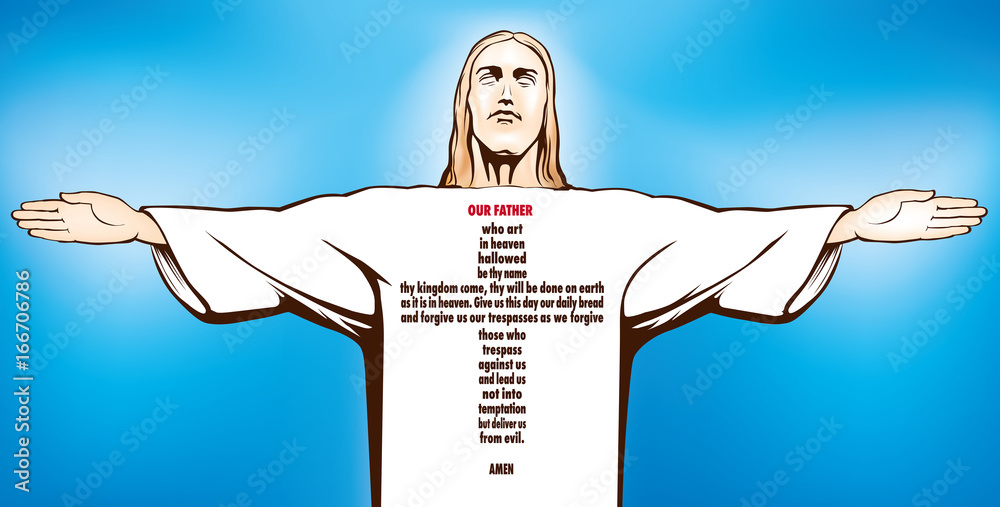 Jesus Christ prayer Our father Stock Vector | Adobe Stock