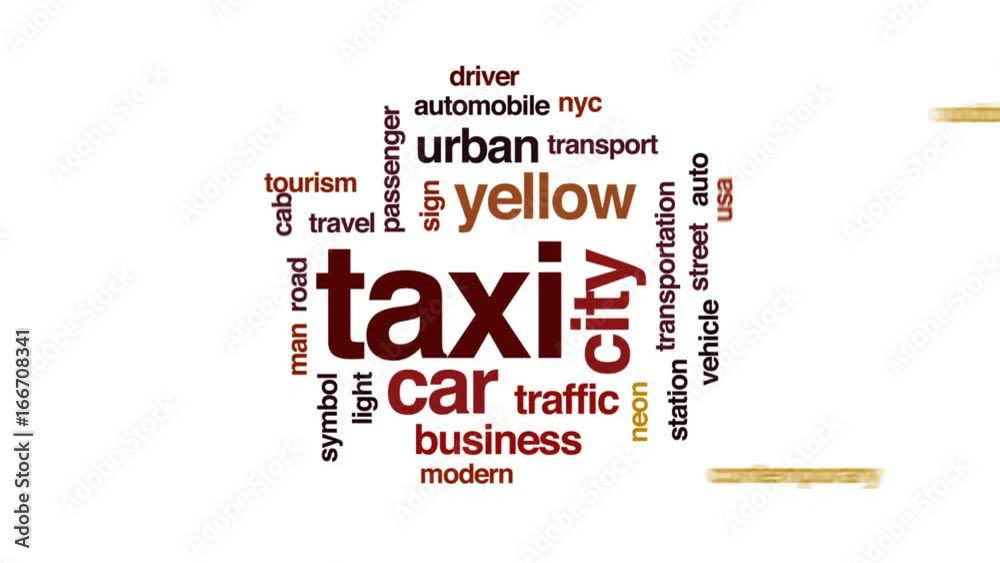 Taxi animated word cloud, text design animation. Stock Video | Adobe Stock