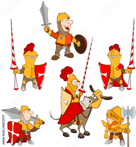 Set of Cartoon Illustration. A Cute Knights for you Design Stock Vector ...