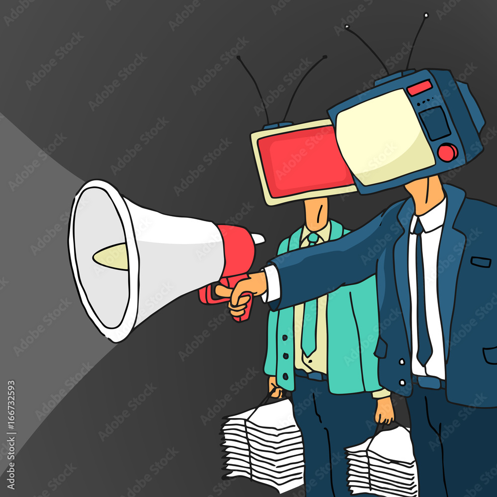 Cartoon Media Propaganda Vector Illustration Stock Vector | Adobe Stock