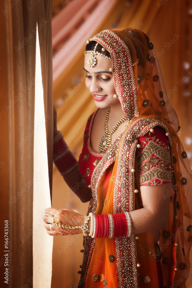 beautiful bride , indian Bride Stock Photo | Adobe Stock