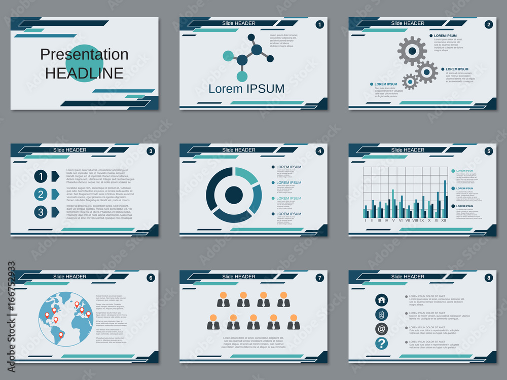 Professional business presentation, slide show vector design template ...