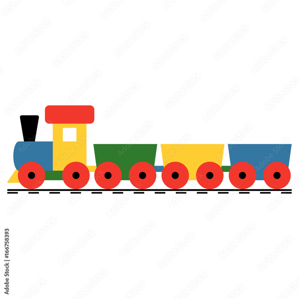 Vector illustration of a toy train Stock Vector | Adobe Stock