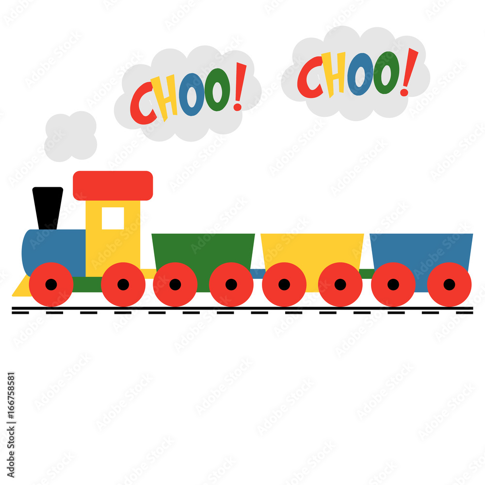 Vector illustration of a toy train Stock Vector | Adobe Stock