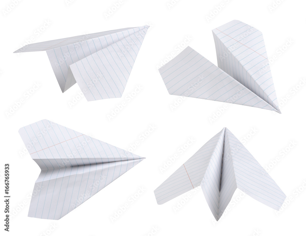 Set of paper planes. Isolated on white background Stock Photo | Adobe Stock