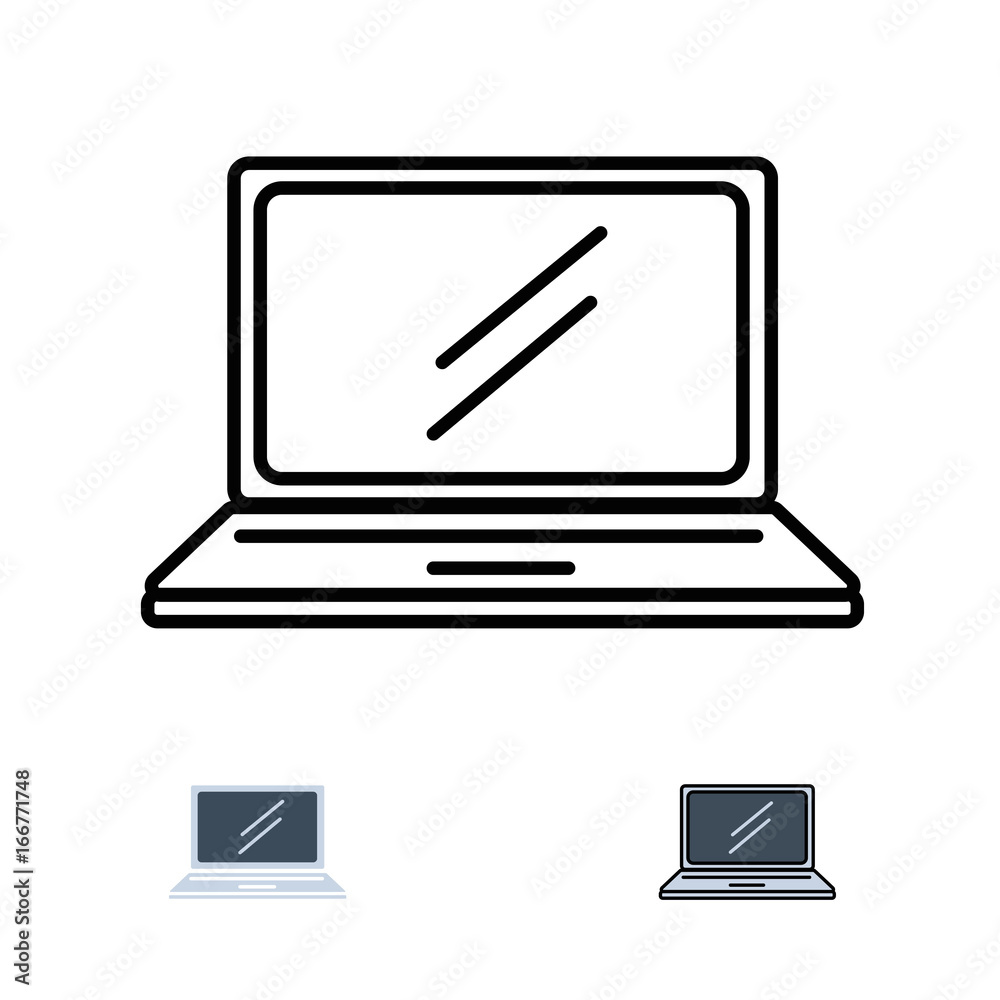 Laptop Computer Logo Icon Vector Stock Vector | Adobe Stock