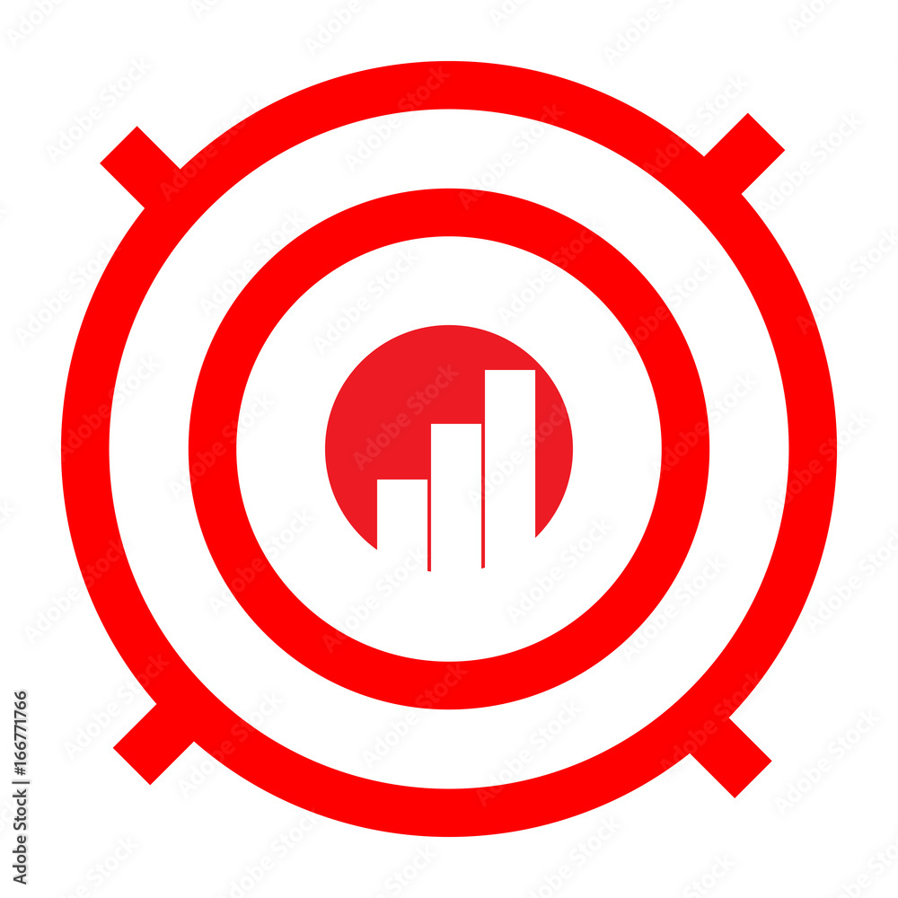 Sales target. Business icon. Profits. Vector illustration isolated on ...
