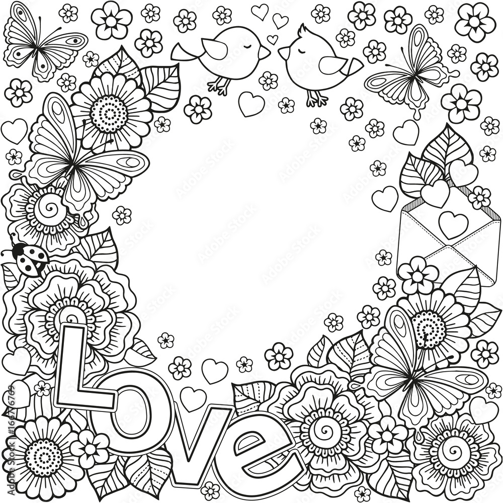 Flower Abstract Coloring Pages