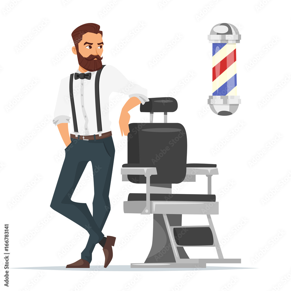 Vector cartoon style illustration of barber. Stock Vector | Adobe Stock Vector cartoon style illustration of barber. Stock Vector | Adobe Stock