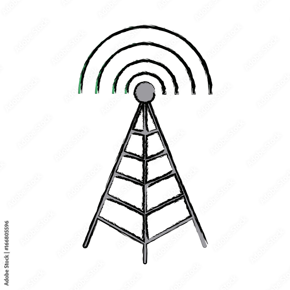 antenna mast sign tower communication transmitter Stock Vector | Adobe ...