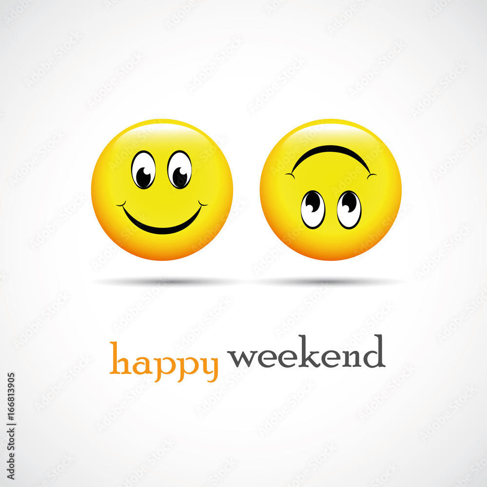 happy weekend smiley Stock-Vektorgrafik | Adobe Stock