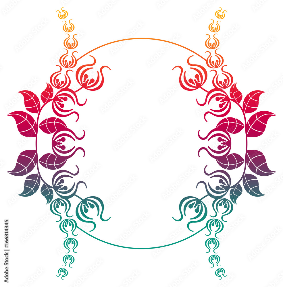 Beautiful gradient round frame. Color silhouette frame for ...