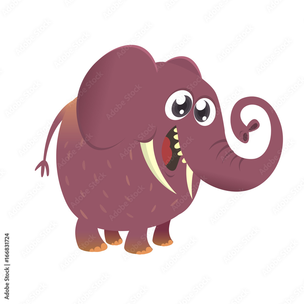 Cute cartoon baby elephant icon. Vector illustration with simple gradients. Great design for ...