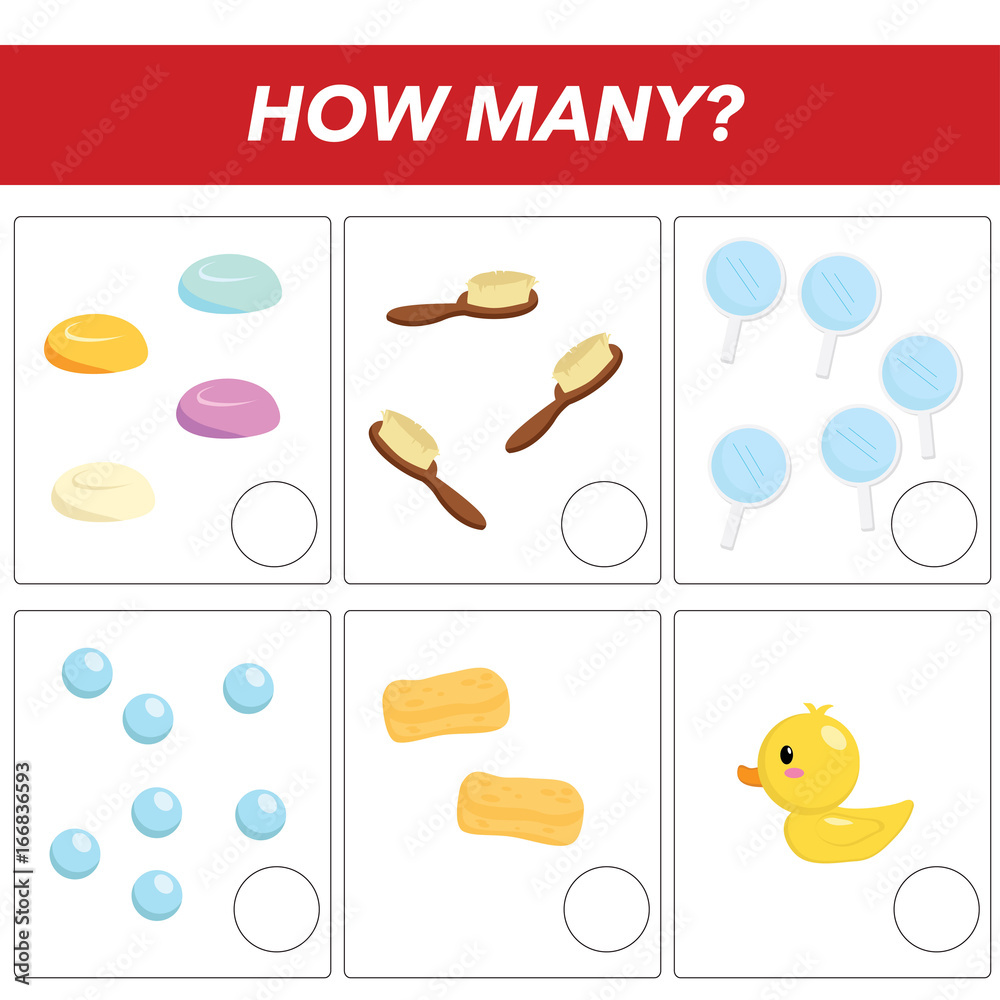 Counting educational children game, kids activity sheet, how many ...